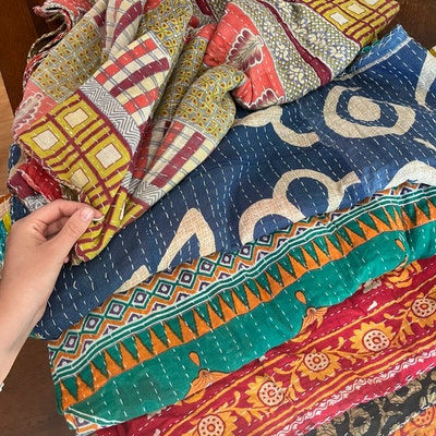 Indian Patchwork Quilt Kantha Quilt Handmade Vintage Quilts - Etsy