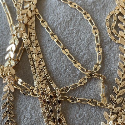Gold Plated Brass Flat Bar Chain Necklaces 2mm Finished - Etsy