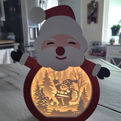 Santa Claus Shadow Box SVG Christmas Shadow Box DIY Paper Lanterns ...