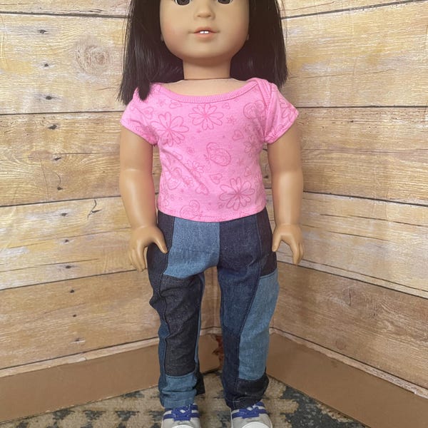 18 Inch Doll White Crop Top/ Tone on Tone Polkadot Print. - Etsy