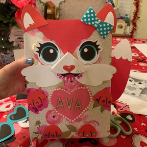 Fox Valentine Box Printable Decor Kit 3D Nose Eye Options 3D | Etsy