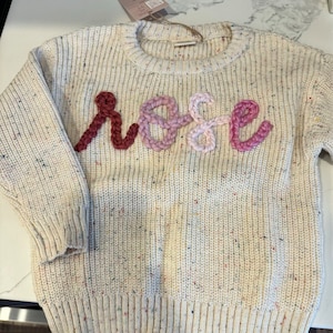 Custom Name Boy Sweater, Personalized Name Sweater, Hand Embroidered ...