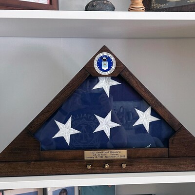 Flag Display Case With Embedded Shell Casings Maple Inlay Service ...