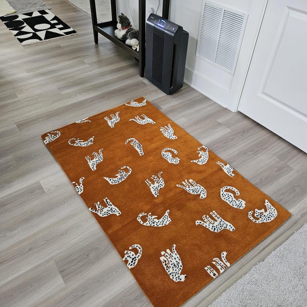 Leopard Runner Rug Modern Hand Tufted Rug 100% Wool Rug Leopard Rugs ...