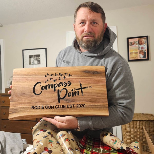 Personalized Walnut Name Sign, Live Edge Rustic Sign, Wood Housewarming ...