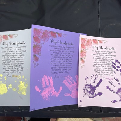 My Handprints Poem/ Handprint Art / Keepsake Craft / Baby Toddler Child ...
