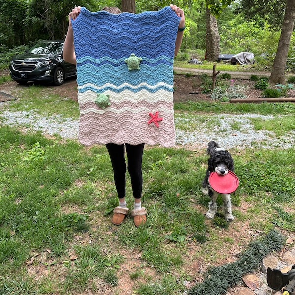 Sea Turtle Crochet Blanket Pattern, Ocean Afghan, Crochet Pattern ...