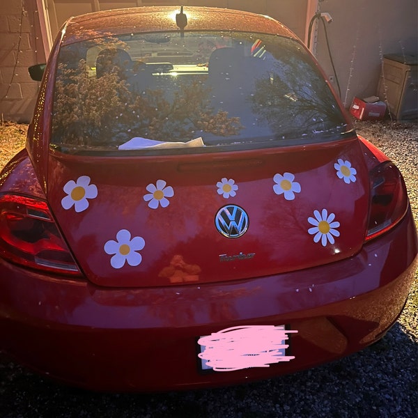 Flower Magnet Set of 7 Hippie Flower Car Magnets Removable Stickers ...