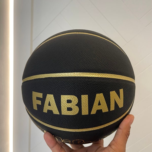 Customized Personalized Wilson Black and Gold Basketball Size 29.5 ...