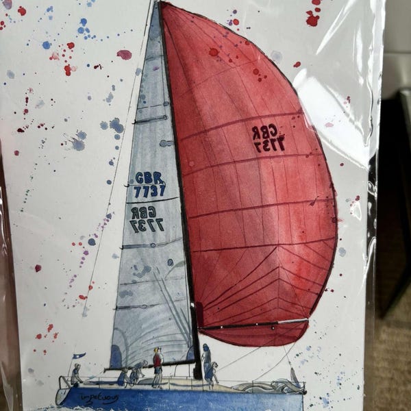Personalised Yacht Sailing Portrait - Etsy