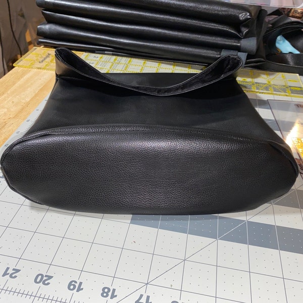 Black Pebble Grain {peta-approved} Vegan Leather Handbag Upholstery ...