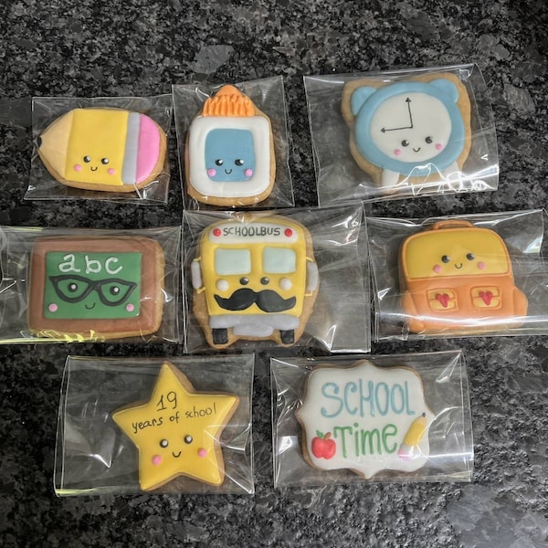 Back to School "mini" Decorated Cookies, Cookie Gift Box, Party Favors ...