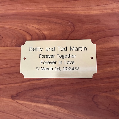 2x4 Engraved Brushed Brass Plate Black Etched Letters Custom ...