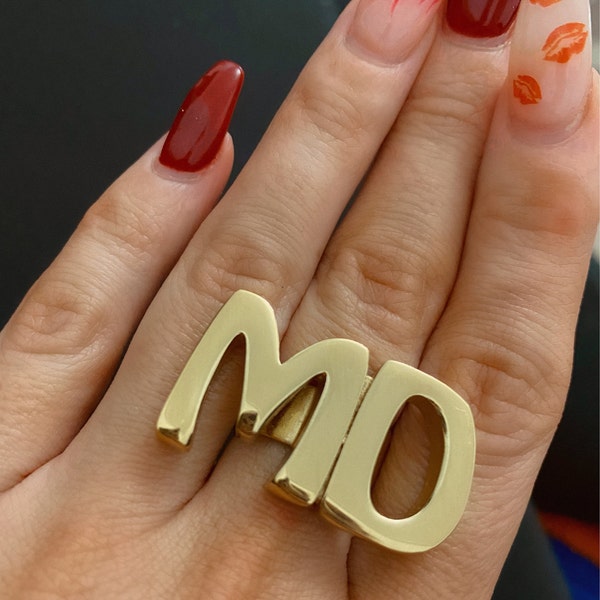 Initial Rings, Chunky Initial Rings, Stacking Initial Rings, Silver ...