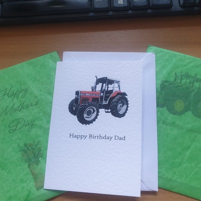 Personalised Tractor Greeting Card Birthday, Anniversary, Massey ...