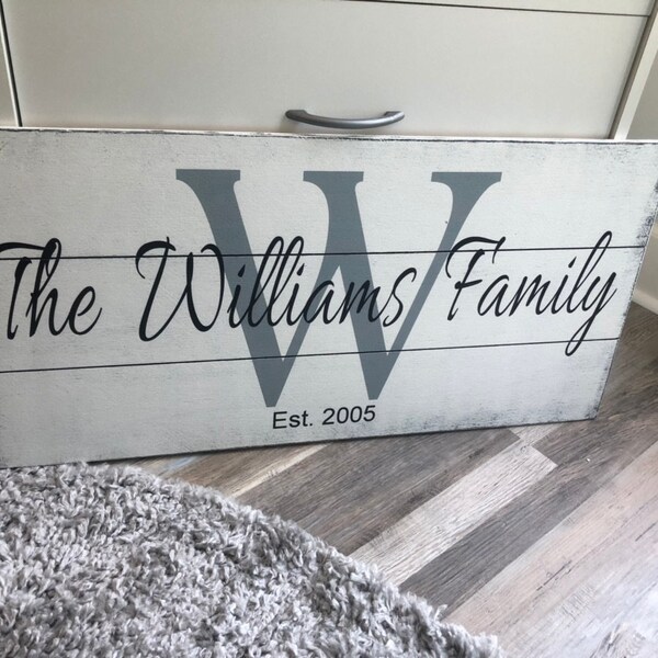 Family Name Sign - Initial Sign - Wood Sign - Wall Decor - Wedding Gift ...
