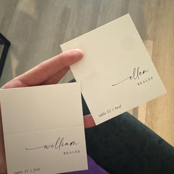 Modern Minimalist Wedding Place Cards: Custom Printed Table Seating - Etsy