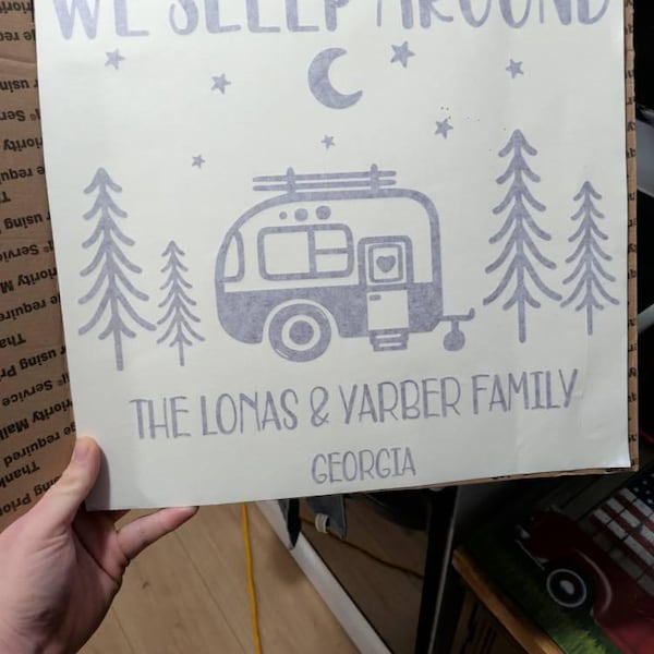 Camper Decal- We Sleep Around With Last Name and City-state - RV Decor ...