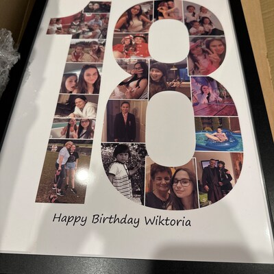 Personalised 18th Photo Collage, Photo Grid Print, Wall Art ...