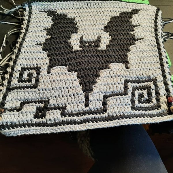 PDF PATTERN - "halloween - Buffy the Bat" Mosaic Crochet Square, for ...