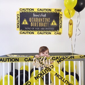 Quarantine First Birthday Banner Quarantine birthday sign | Etsy