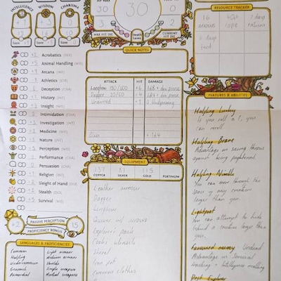 Dnd 5e Dm's Cheat Sheet : DM Quick Reference Guide PDF Compatible With ...