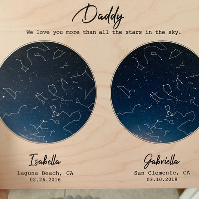Custom Star Map Dad Fathers Day Gift From Kids Personalized Gift for ...