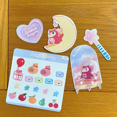 Animal Crossing Celeste Vinyl Cute Sticker Sheet New Horizons - Etsy