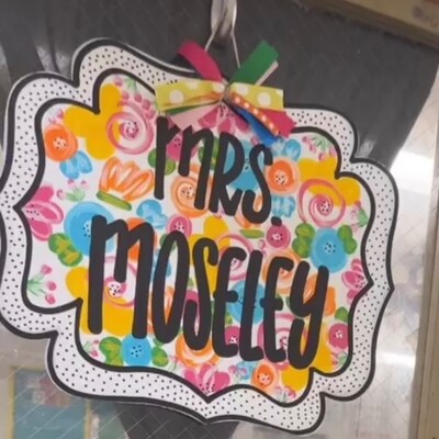 Back to School Notebook Paper Door Hanger Personalized Teacher Gift. - Etsy