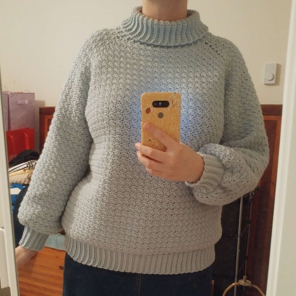 CROCHET PATTERN: the Millennial Jumper - Cowl Neck/ Turtle Neck Sweater ...