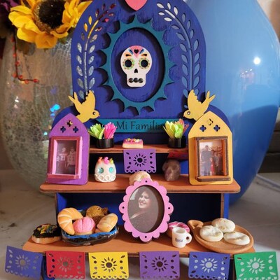 Miniature Ofrenda Day of the Dead Dia De Los Muertos Food Display ...