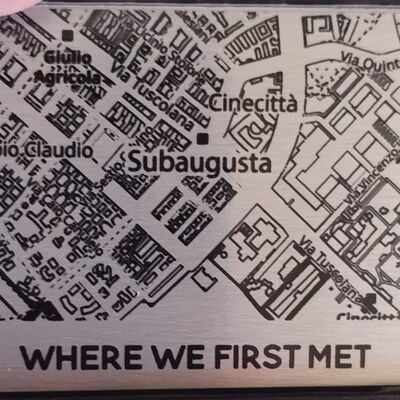 Metal Wallet Card With Map & Caption. Christmas Gift for Boyfriend ...