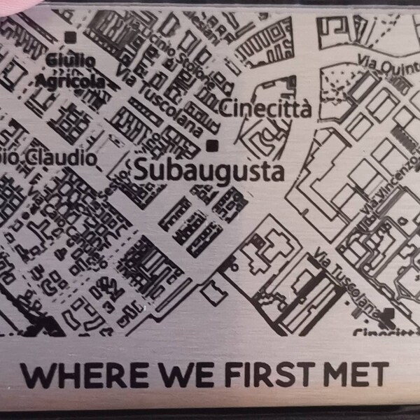 Metal Wallet Card With Map & Caption. Christmas Gift for Boyfriend ...