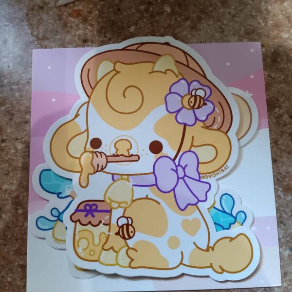 Rainbow Smoothie Cow Nugget Cute Kawaii Vinyl Sticker Laptop Sticker ...