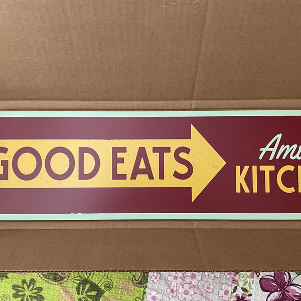 Good Eats Sign, Personalized Cook Name Kitchen Decor, Custom Arrow Food ...