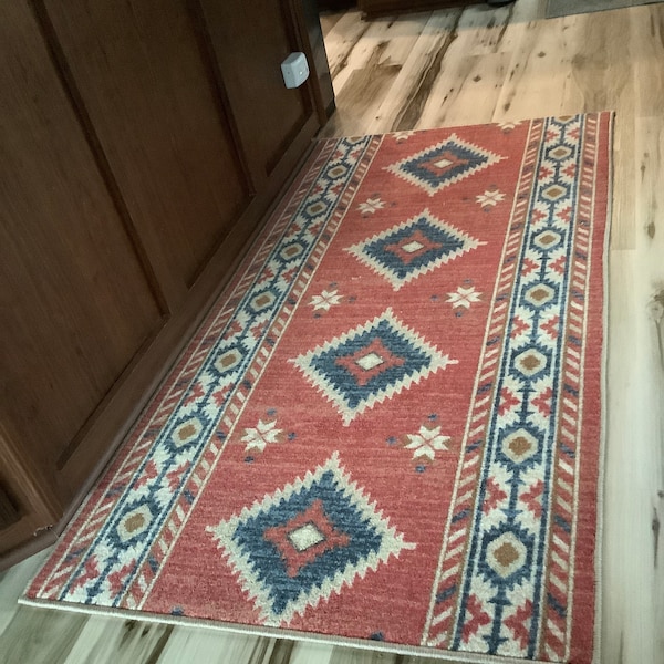 Custom Size Runner Rug Southwestern Native Cotton Backing Runner Rug ...