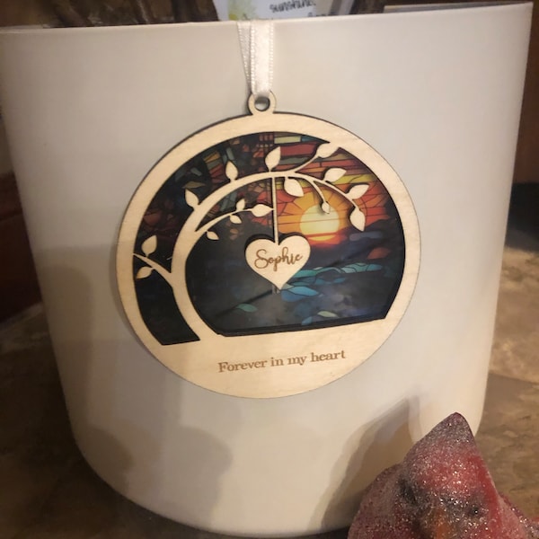 Sun Catcher Sympathy Gift, Poem Card Memorial Suncatcher, Wing Sympathy ...