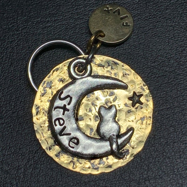 Handstamped, Personalized Cat Name Tag, Cat ID Tag, Comes With the ...