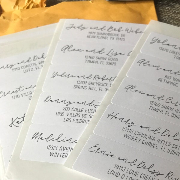 Custom Individual Guest Address Labels- Modern Guest Address Labels - Etsy