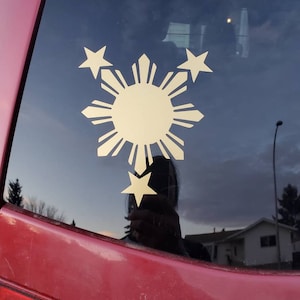 Philippines Flag Decal, Sun Sticker, Filipino Pinoy Pride, Car Window ...