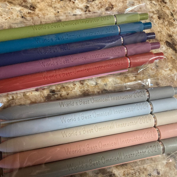 Custom Pens｜personalized Pens｜set of 5 Custom Engraved Soft Touch Pens ...