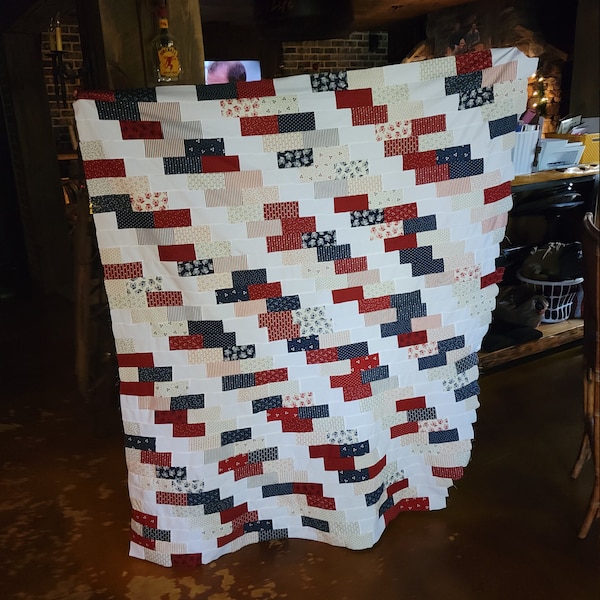 PDF PATTERN Staggered Bricks Quilt..4 Design Variations -- Baby, Lap ...