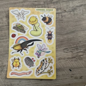 Bug Friends Sticker Sheet WATERPROOF // Cute Insect Stickers - Etsy