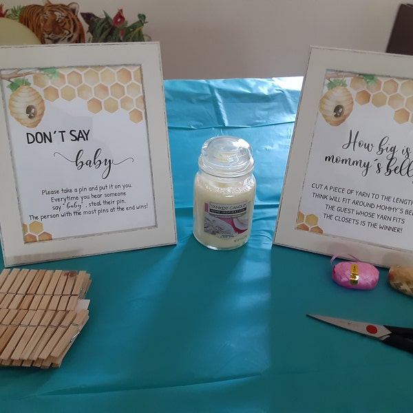 Baby Shower Invitation Bundle, Printable Baby Shower Invitation Games ...