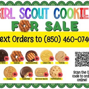 Girl Scout Cookie Thank You Card Receipt, Editable Canva Template ...