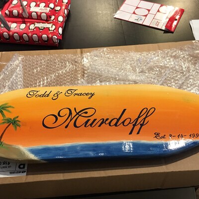 Surfboard Name Plate, Surfboard Sign, Surfboard Decor, Custom Surfboard ...