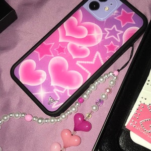 Phone Charm Pastel Phone Charm Pink Beaded Phone Strap - Etsy