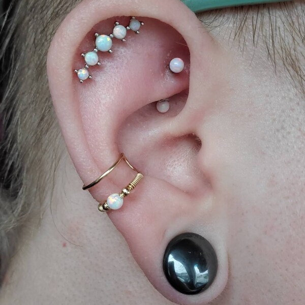 Thin Helix Earring - Cartilage Earring - Tragus Piercing - Turquoise ...
