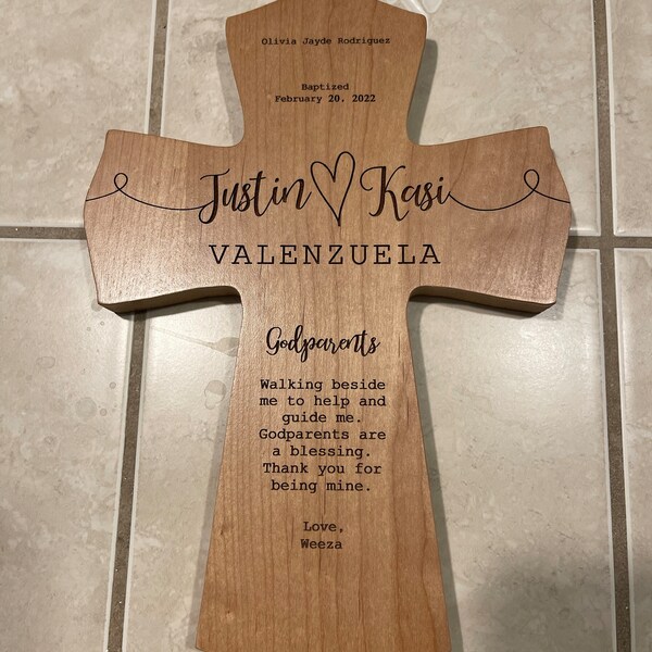 Godparents Cross Gift From Godchild, Godparents Gift Baptism, Gift for ...