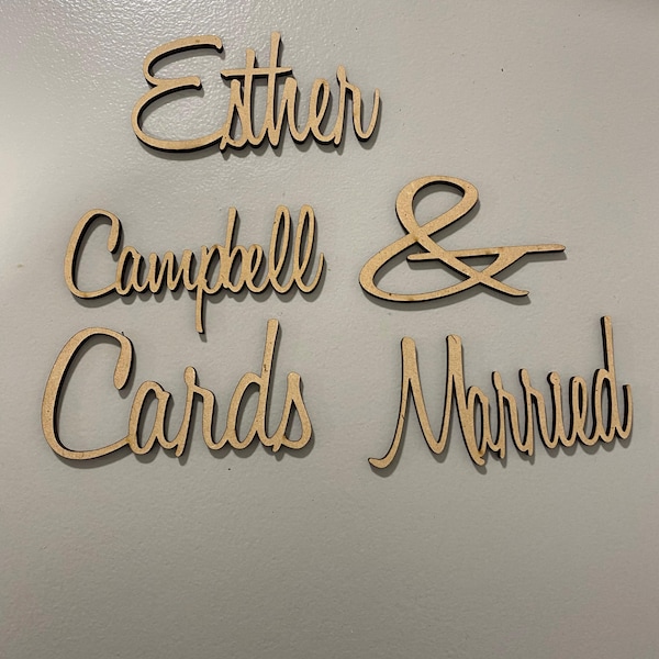 MDF Laser Cut Names | Wedding Place Names | Table Decoration - Etsy